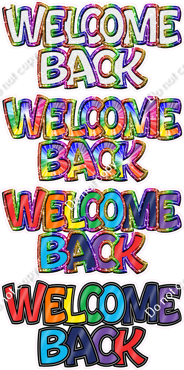 4 pc BB Rainbow Welcome Back Set Theme0928| Sign Swag USA