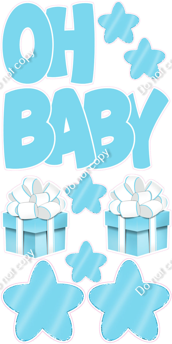 10 pc Flat Baby Blue - Oh Baby Set| Sign Swag USA