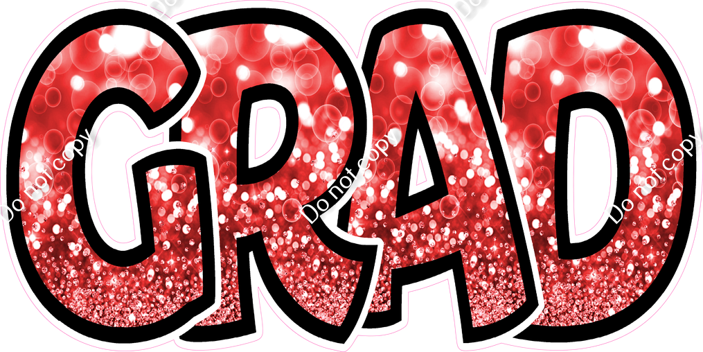 BB Split Congrats EZ Statements - Red Bokeh| Sign Swag USA