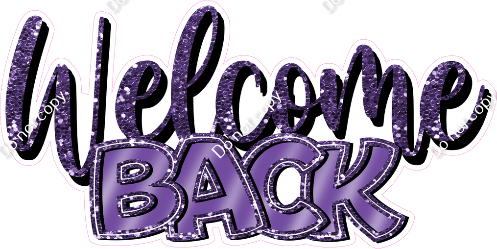 Purple - Cursive Welcome Back Statement| Sign Swag USA