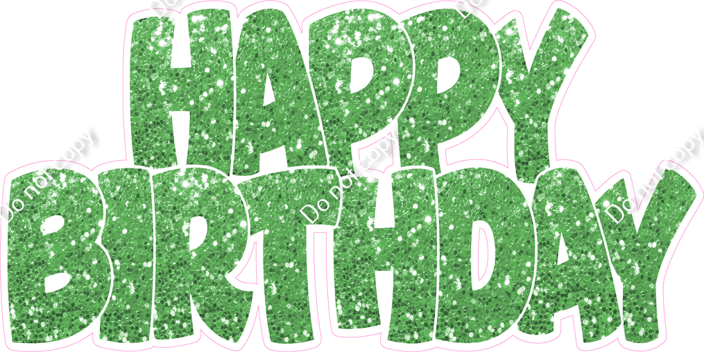 Sparkle - Lime Green Happy Birthday Statement| Sign Swag USA