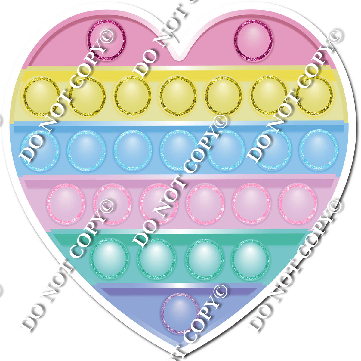 Pastel Rainbow Pop it - Heart| Sign Swag USA