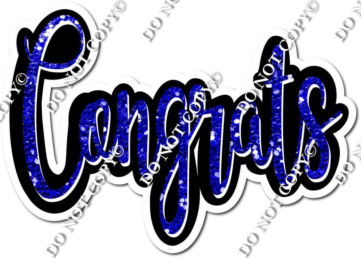 Congrats - Black Outline / Blue| Sign Swag USA