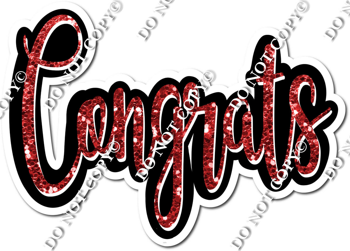 Congrats - Black Outline / Red| Sign Swag USA