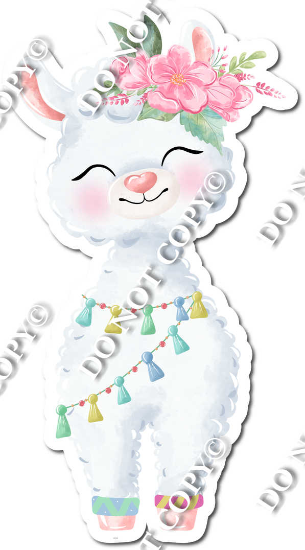 Front Facing Llama Watercolor| Sign Swag USA