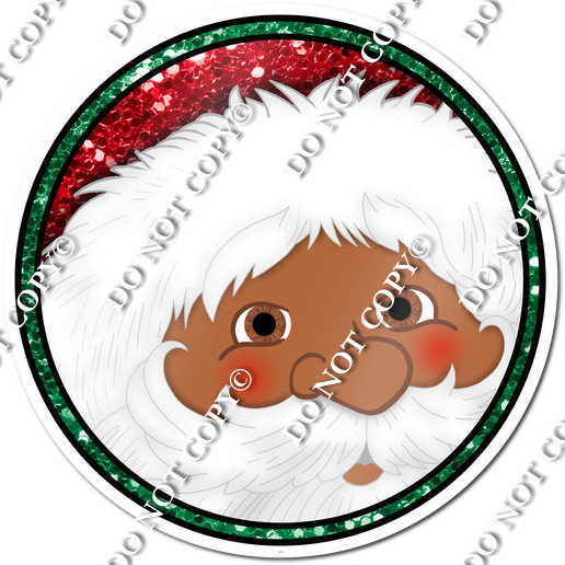 Circle Dark Skin Tone Santa Face| Sign Swag USA