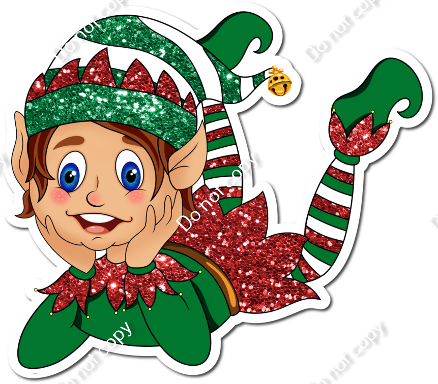 Light Skin Tone Boy Elf Laying Down| Sign Swag USA