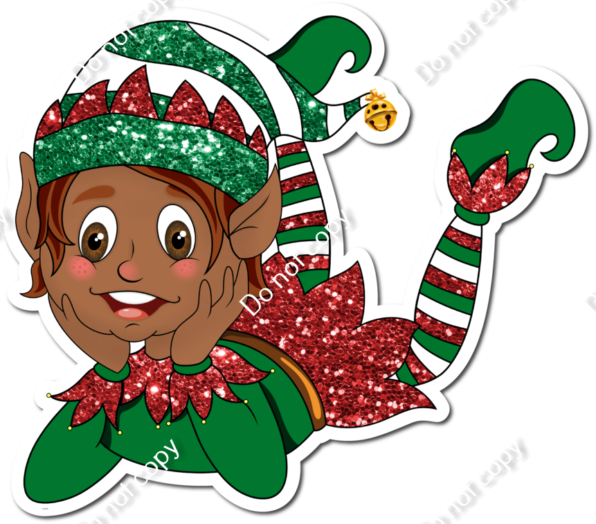Dark Skin Tone Boy Elf Laying Down| Sign Swag USA