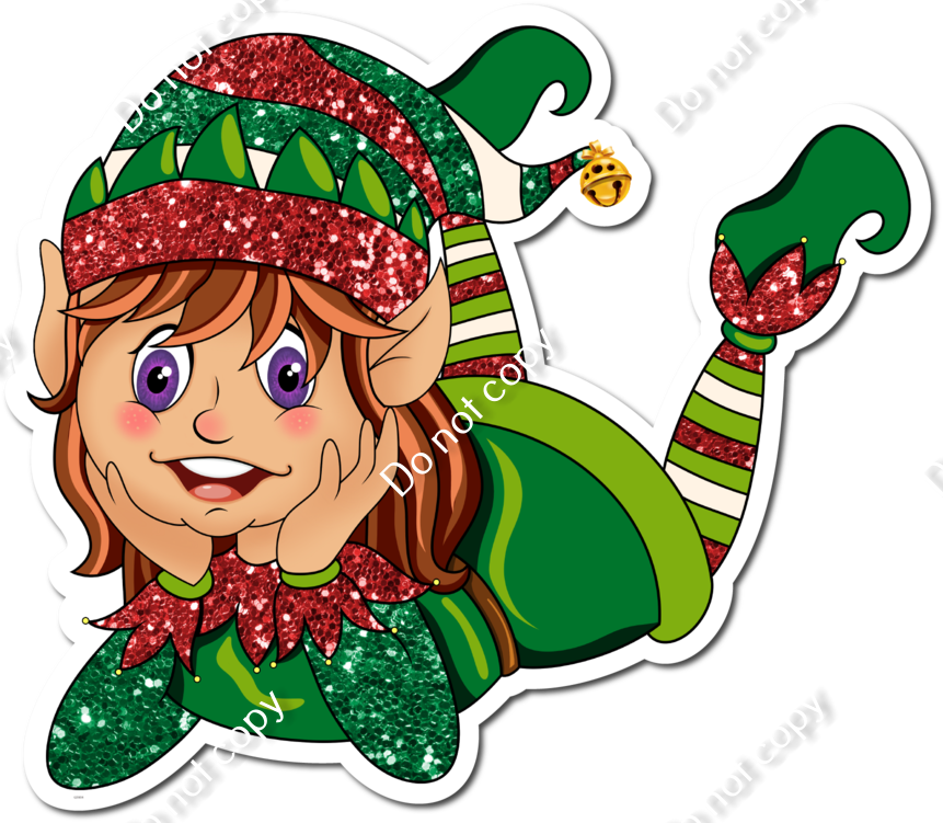 Light Skin Tone Girl Elf Laying Down| Sign Swag USA