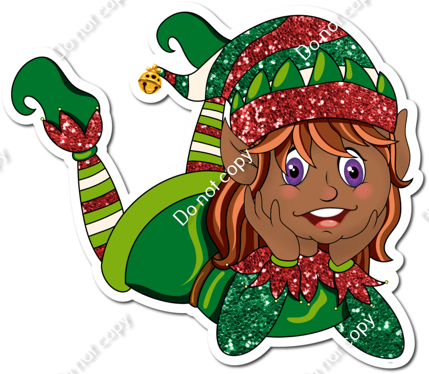 Dark Skin Tone Girl Elf Laying Down| Sign Swag USA
