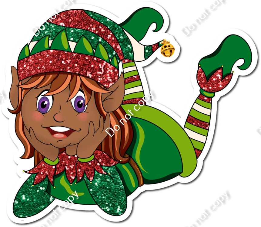 Dark Skin Tone Girl Elf Laying Down| Sign Swag USA