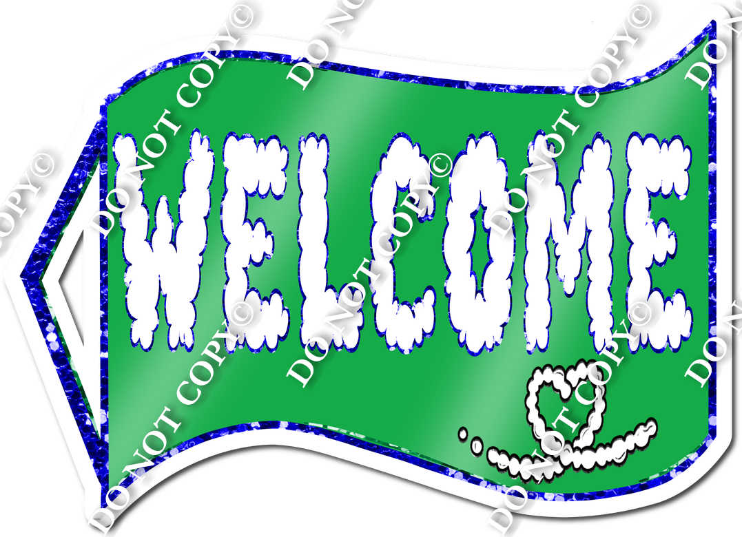 Air Mail - Green & Blue Welcome| Sign Swag USA