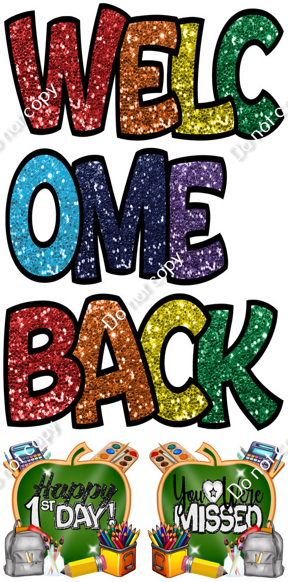 5 pc Sparkle Rainbow Split Welcome Back Set| Sign Swag USA