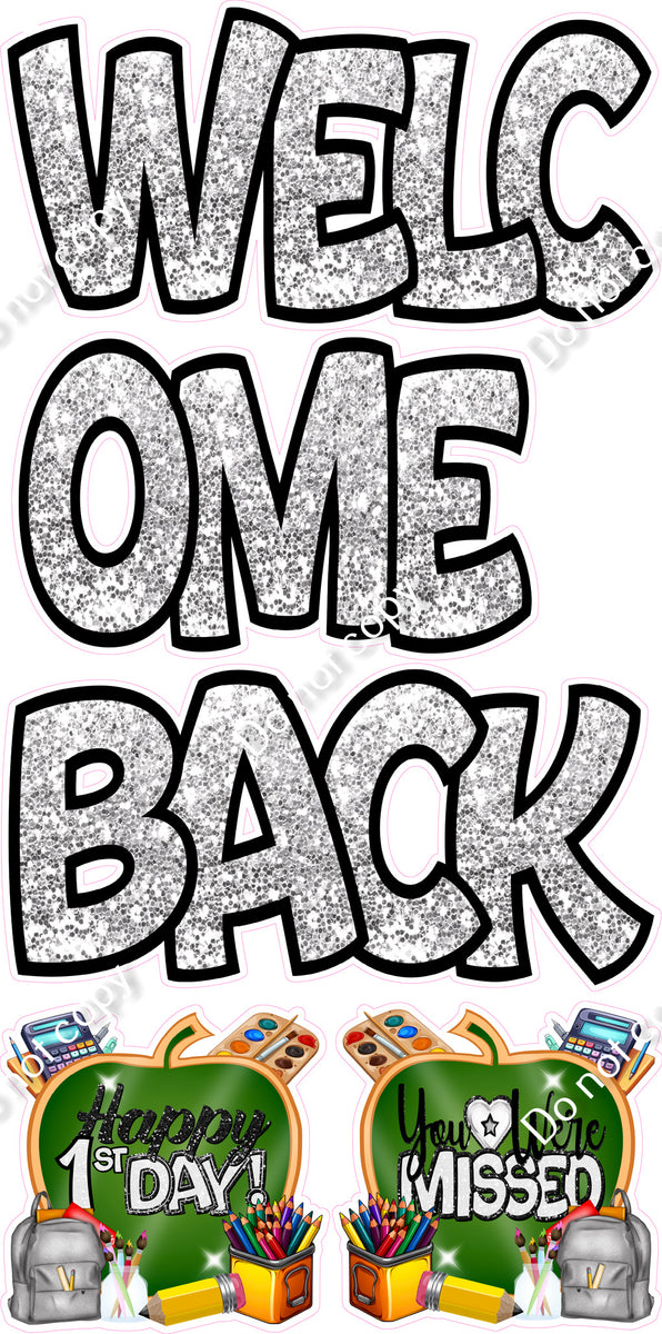 5 pc Sparkle Light Silver Split Welcome Back Set| Sign Swag USA