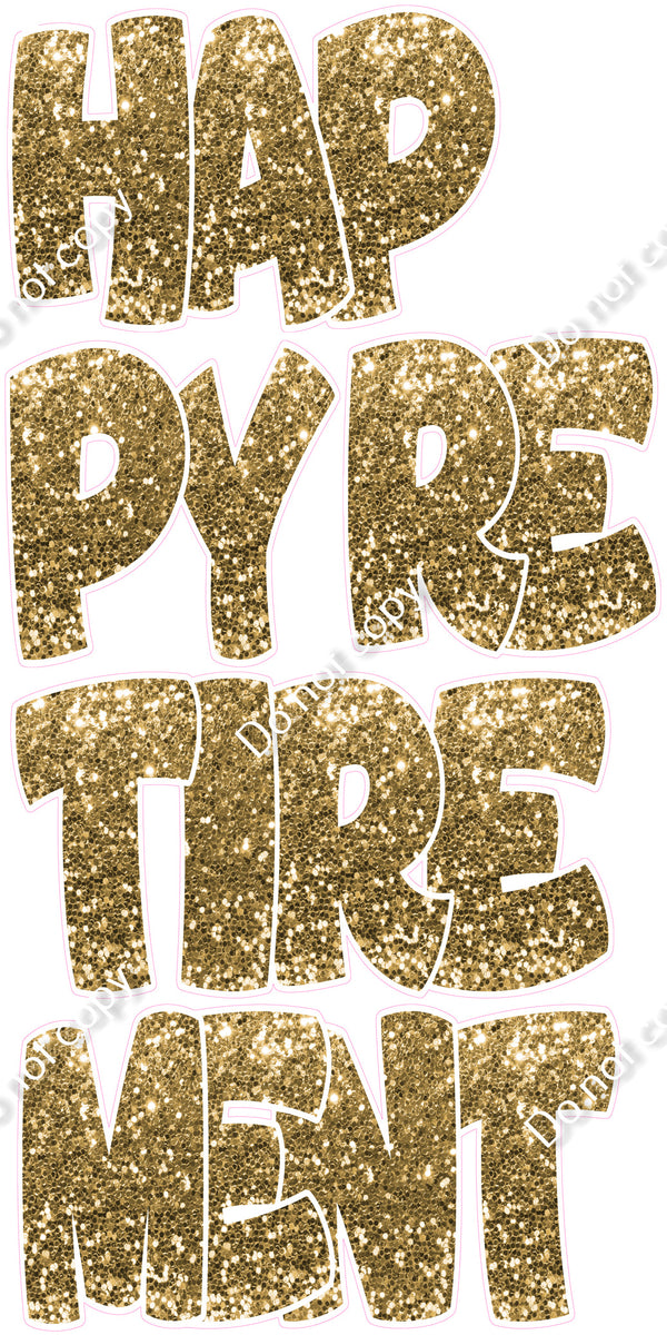 5 pc Gold BB Happy Retirement EZ Set| Sign Swag USA