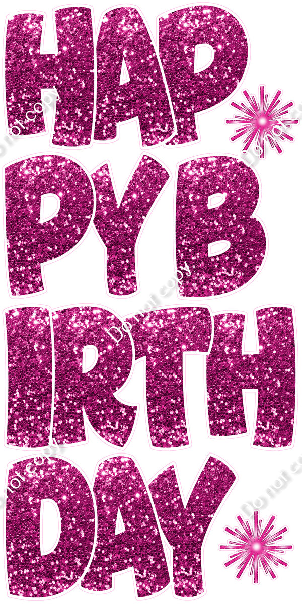 7 pc BB Sparkle - Hot Pink| Sign Swag USA