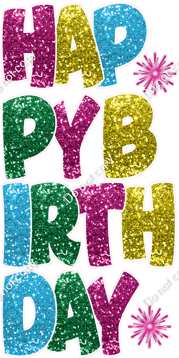 7 pc BB Sparkle - Pink, Yellow, Caribbean, Green| Sign Swag USA