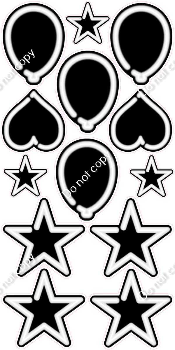 13 pc White NEON Flair Set| Sign Swag USA