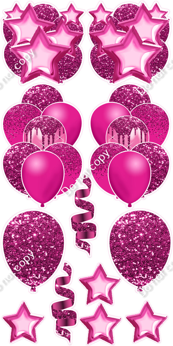 12 pc - Hot Pink- Balloon Flair Set| Sign Swag USA