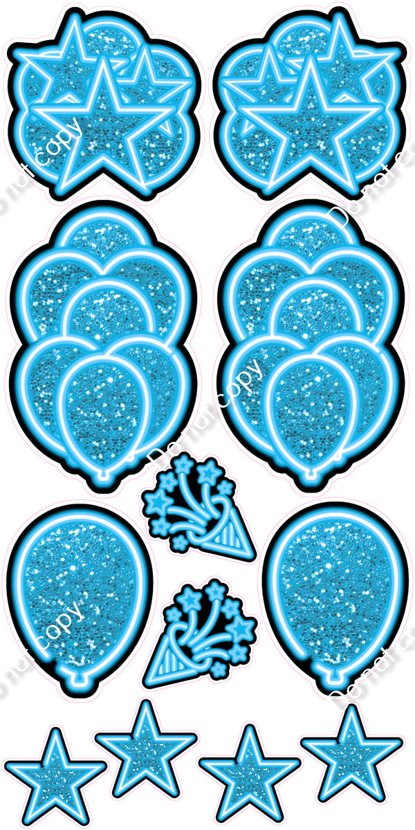 12 pc Caribbean NEON Flair Set - Sparkle| Sign Swag USA