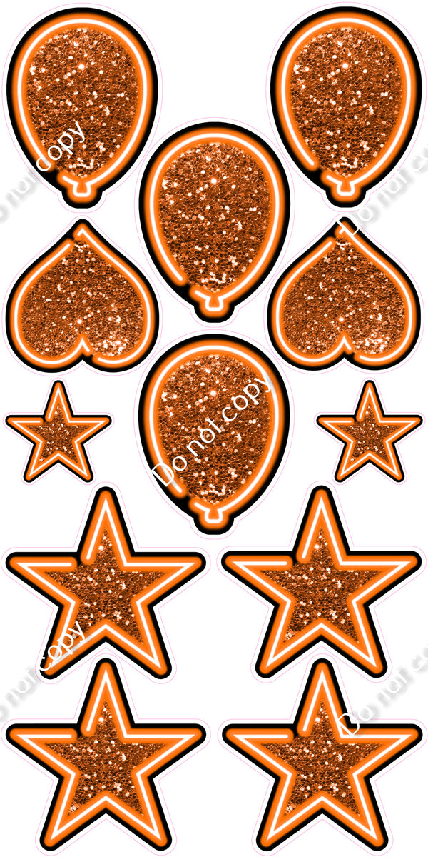 13 pc Orange NEON Flair Set - Sparkle| Sign Swag USA
