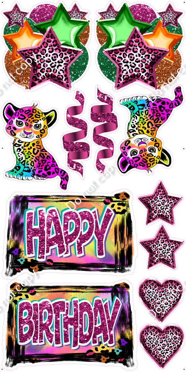 12 pc Lisa Frank Happy Birthday Set Theme0825| Sign Swag USA