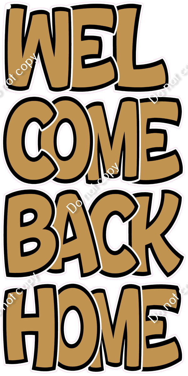 4 pc BB - Flat Gold with Outlines EZ Welcome Back Home| Sign Swag USA
