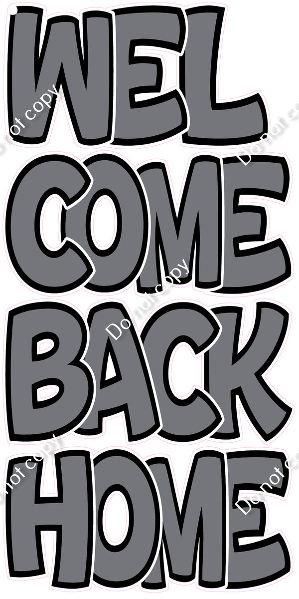 4 pc BB - Flat Silver with Outlines EZ Welcome Back Home| Sign Swag USA