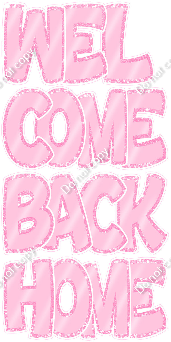 4 pc BB - Flat Baby Pink with Baby PInk Outlines EZ Welcome Back Home ...