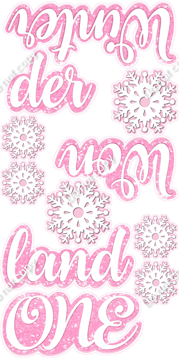11 pc Baby Pink - 18" Winter Wonderland or Onderland Set| Sign Swag USA