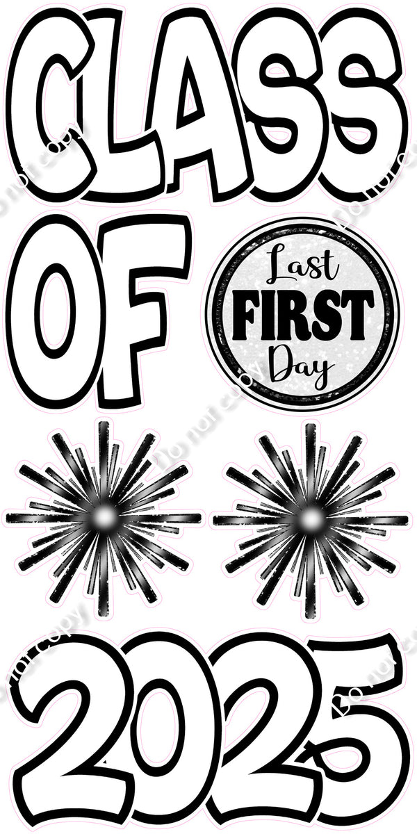 6 pc Flat White - Class of 2025| Sign Swag USA