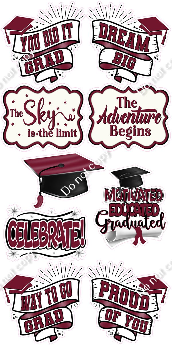 9 pc Graduation Statement Sets - Flat| Sign Swag USA