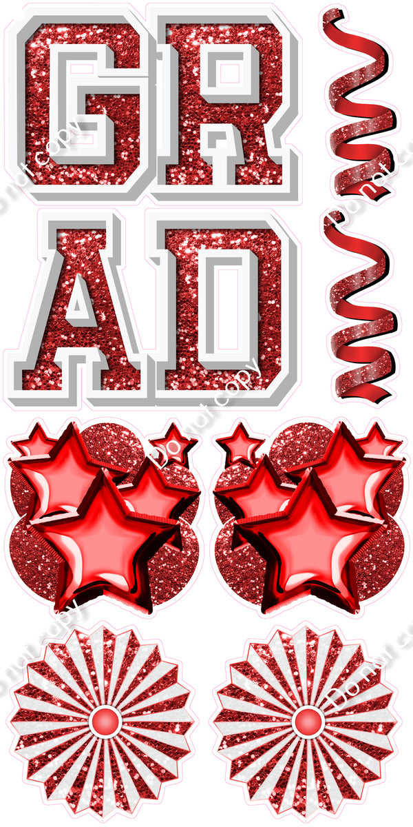 8 Pc Varsity Grad Sets - Sparkle| Sign Swag USA