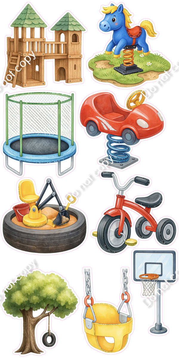 9 pc Playground Set 23.5" Pieces| Sign Swag USA