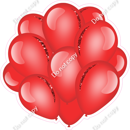 Flat - Red Balloon Cluster| Sign Swag USA