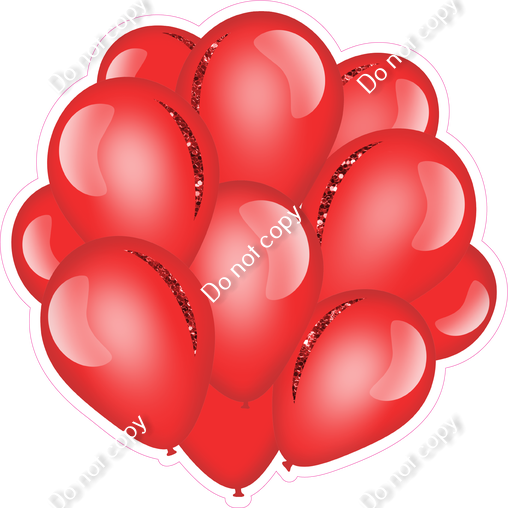 Flat - Red Balloon Cluster| Sign Swag USA
