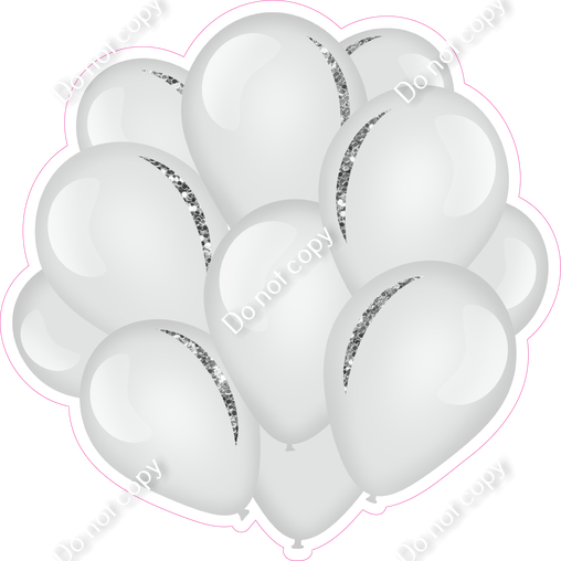Flat - Light Silver Balloon Cluster| Sign Swag USA