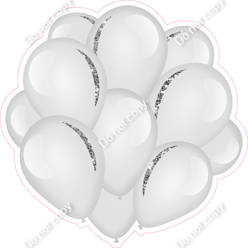 Flat - Light Silver Balloon Cluster| Sign Swag USA