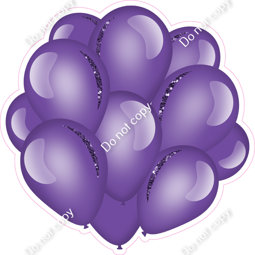 Flat - Purple Balloon Cluster w/ Variants| Sign Swag USA