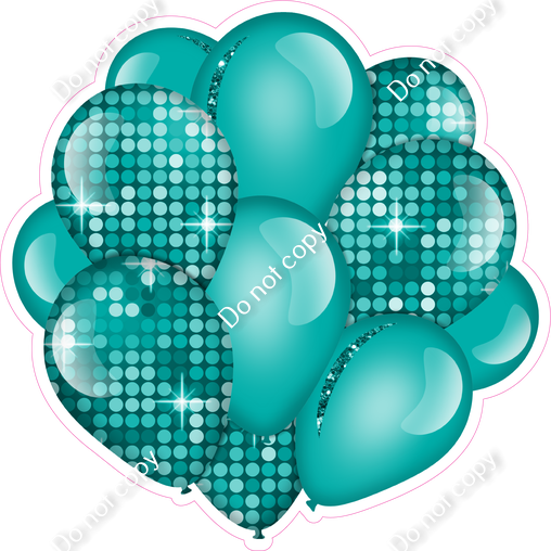 Disco - Teal Balloon Cluster| Sign Swag USA