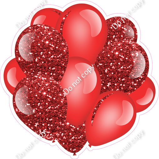 Sparkle - Red Balloon Cluster| Sign Swag USA