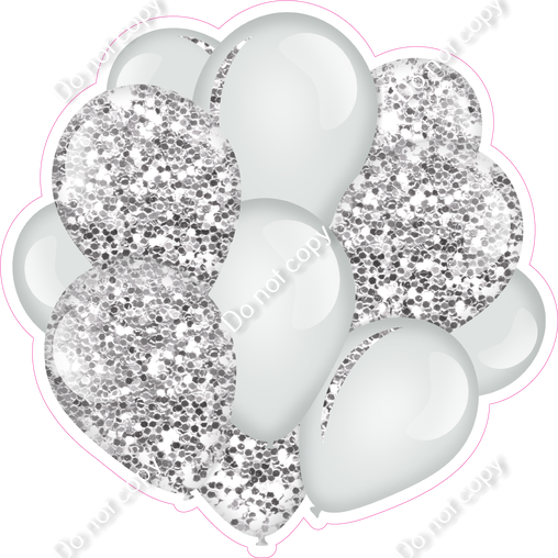 Sparkle - Light Silver Balloon Cluster| Sign Swag USA
