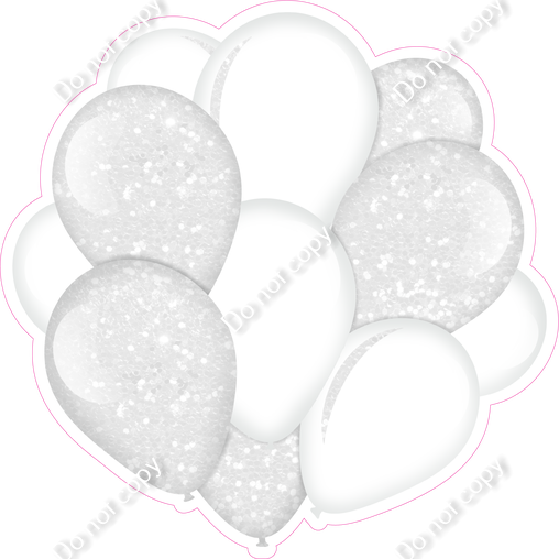 Sparkle - White Balloon Cluster| Sign Swag USA