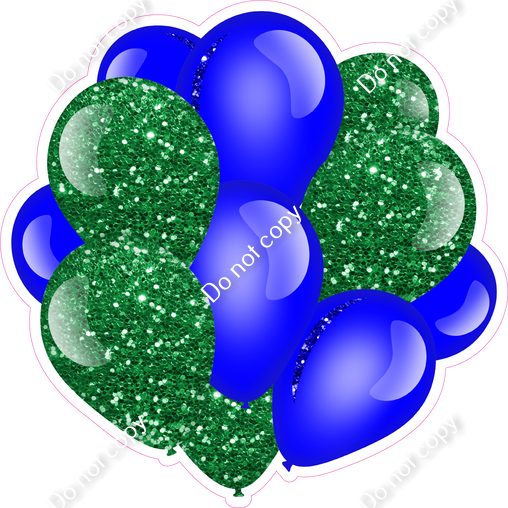 Sparkle - Green & Blue - Balloon Cluster| Sign Swag USA