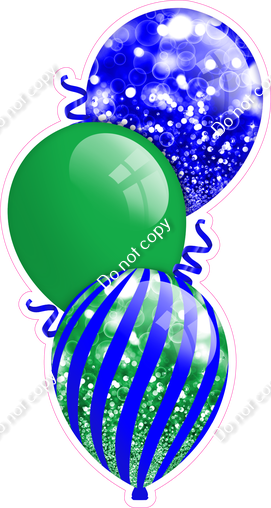 Bokeh - Green & Blue Triple Balloon Bundle| Sign Swag USA