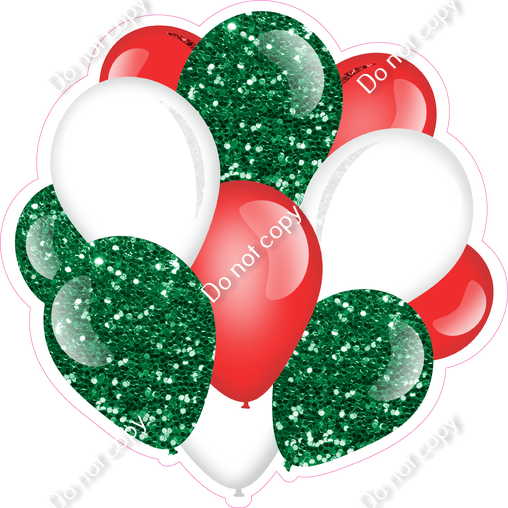 Sparkle - Green, Red, White - Balloon Cluster| Sign Swag USA