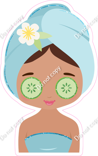 Tan Skin Tone Spa Girl - Cucumbers| Sign Swag USA