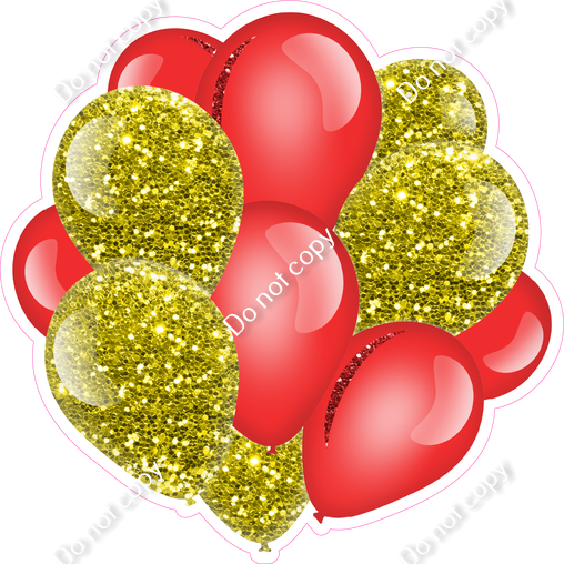 Sparkle - Red & Yellow Balloon Cluster| Sign Swag USA