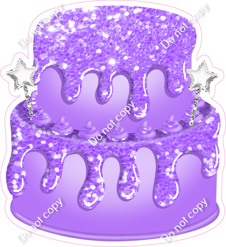 2 Tier Lilac Cake, Lilac Dollops & Drip| Sign Swag USA