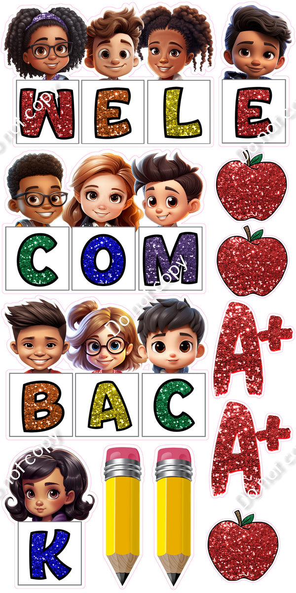 12 pc Welcom Back School Kids Set| Sign Swag USA